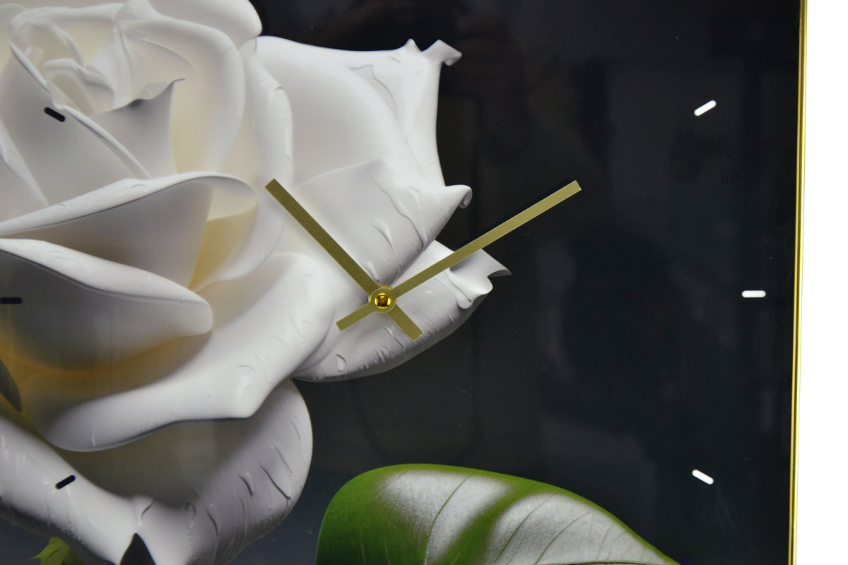 24" Inch White Rose Wall Clock – ImportedGiftDepot
